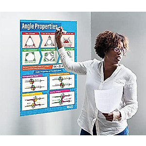Angle Properties Math Poster – Gloss Paper – 33” x 23.5” – Educational School and Classroom Posters