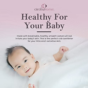 CIRCLESHOME 100% Cotton Toddler Comforter for Crib & Bed, Healthy and Breathable Baby Quilt Blanket (37x52) White