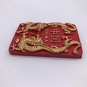 Chinese Dragon 3D Refrigerator Magnet China Souvenirs Sticker,Beautiful Myth China Fridge Magnet,Red Home and Kitchen Decoration