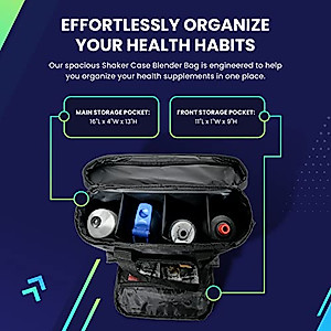 Insulated Cooler Bag - Soft Cooler Bag with Removable Dividers and Leakproof Stitching Fits up to 4 Large Tumbler Bottles - Rugged Cooler Tote Bag for Healthy Nutrition On-The-Go - Shaker Case