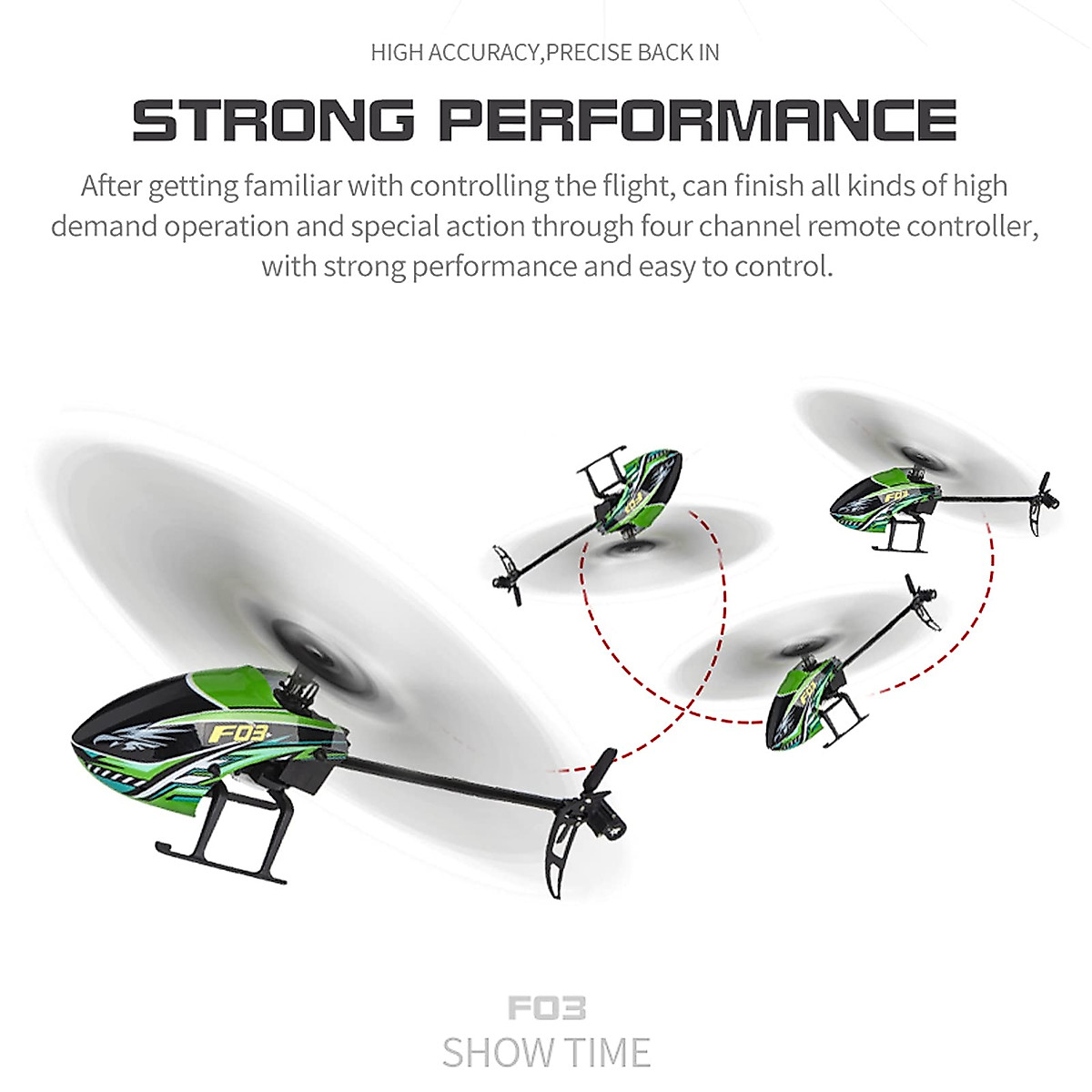 GoolRC F03 RC Helicopter, 4CH 2.4GHz Remote Control Helicopter with 6-Axis Gyro, Altitude Hold, One Key Take Off/Landing, Easy to Fly for Kids, Adults and Beginners, Include 3 Batteries