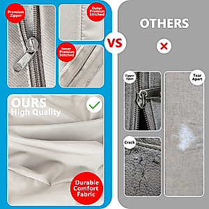 SUSIE'S GARDEN 9p patio cushion covers Outdoor Patio Cushions Covers Replacement Waterproof with Zipper for 5 Pcs Patio Furniture Set, Slipcovers for Outdoor Cushions White, Covers Only