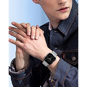 ZXCASD Metal Bands Compatible with Apple Watch Band 38mm 40mm 41mm Women Men,Silver Loop Adjustable Mesh Strap for iWatch Series 8 7 6 5 4 3 2 1 SE