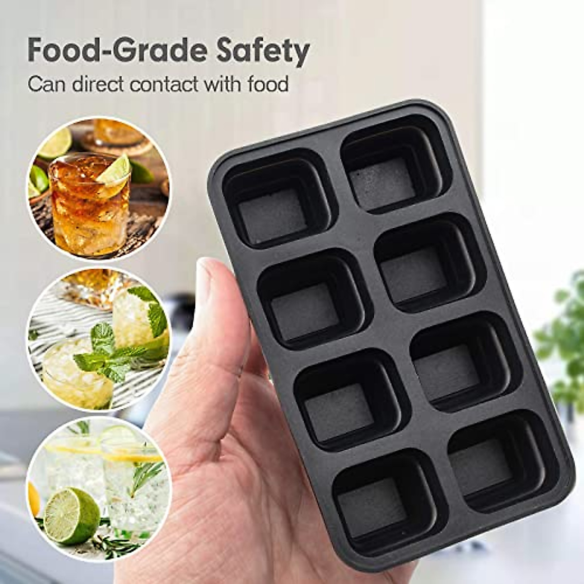 3Pack Mini Ice Cube Tray, Ice Cube Trays for Freezer, Silicone Ice Cube Tray, Ice Cube Mold Ice Molds, Ice Trays for Freezer with Lid, Ice Ball Maker Mold, Small Ice Cube Trays (3xMini)