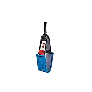 Rubbermaid Commercial Products Microfiber Adaptable Flat Mop Pad, Blue, Removes Viruses & Bacteria, Washable, for Heavy-Duty Cleaning on Hardwood/Tile/Laminated Floors in Kitchen/Lobby/Office Large