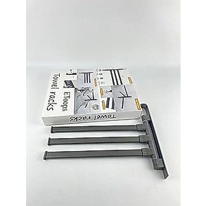 EToops Towel Racks, Swivel Towel Rack, Rustproof and Durable Space Saving Towel Hanger, Towel Bar Swing Out 180° Rotation, Wall Mounted/Glue Mounted Towel Rod with Hook for Bathroom, Kitchen