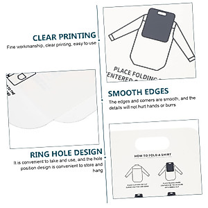 GREENADSCAPE 2pcs Shirt Folding Board Lining Cardboard for Shirt Clothes Folding Storage Laundry Folders Garment Laundry Table Folding Board Cabinet Hanger Laundry Folding Board Plieur Pp White