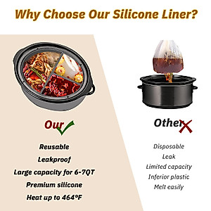 PEAKFUN Silicone Slow Cooker Liners fit Crock-Pot 7-8 Quart Oval Slow Cookergsrfdtdfyujfygyugtftrderdrtujrfdcruyftftyfdedsryhsderdhctgrfdujf