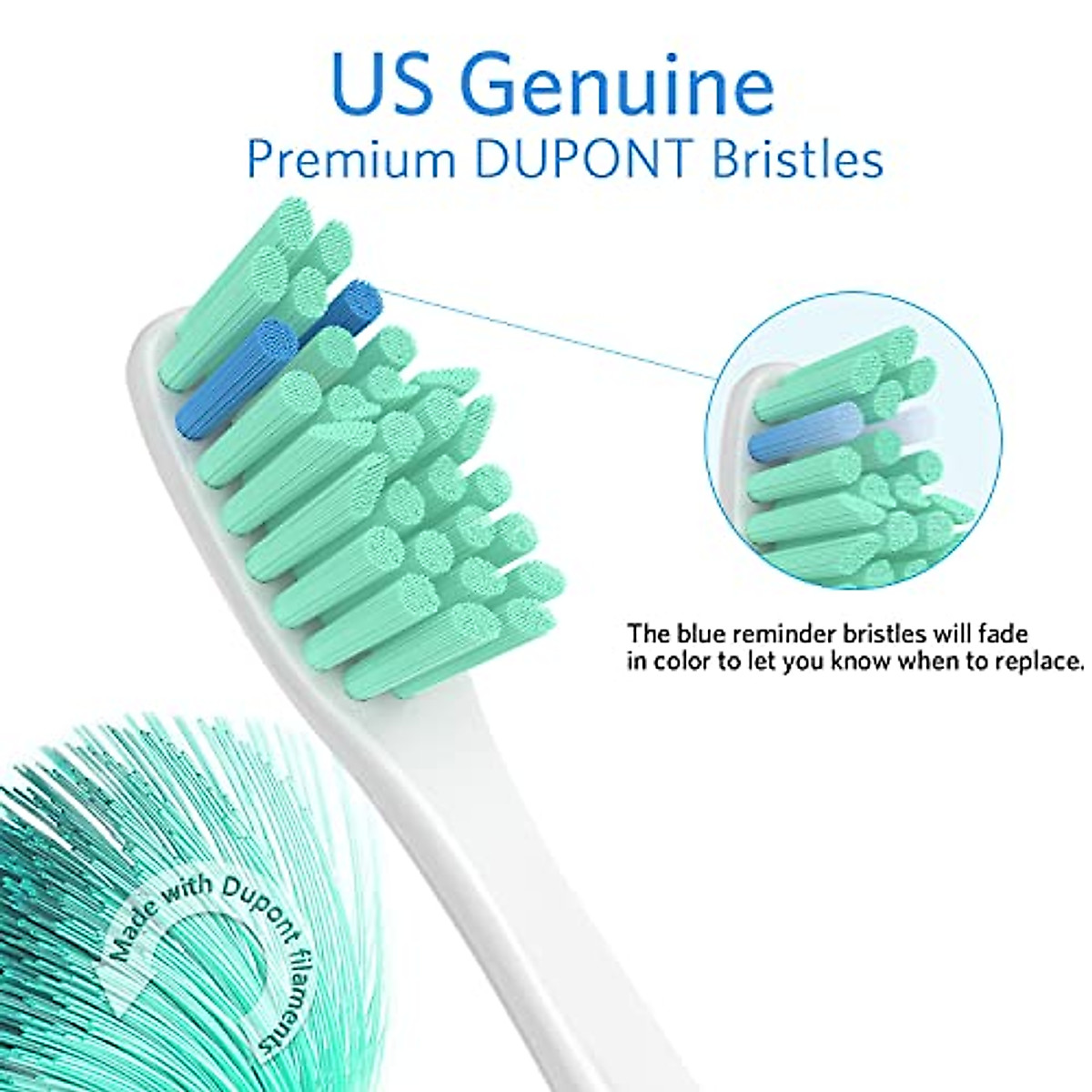 Replacement Toothbrush Heads Compatible with Philips Sonicare Screw-on E-Series Electric Rechargeable Toothbrush, Precision Clean Toothbrush Heads Refills, 6 Pack