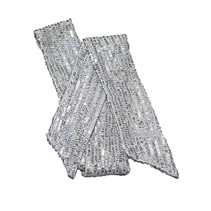 HI-party Small scarf with fashionable sequins for decoration (Laser white)