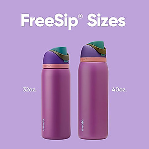 Owala FreeSip Insulated Stainless Steel Water Bottle with Straw for Sports and Travel, BPA-Free, 40-oz, Voodoo