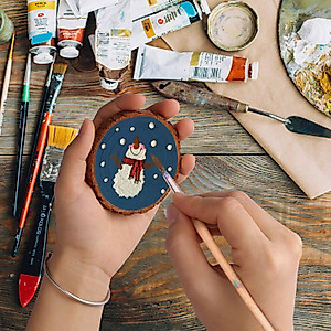 Fuyit Unfinished Wood Slices with No Hole, 30 Pcs 2.8-3.1 Inches Natural Wooden Circles with Bark for DIY Crafts, Christmas Ornament, Decoration