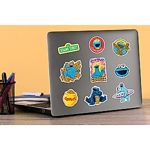 Sesame Street Cookie Monster 50ct Vinyl Large Deluxe Stickers Variety Pack - Laptop, Water Bottle, Scrapbooking, Tablet, Skateboard, Indoor/Outdoor