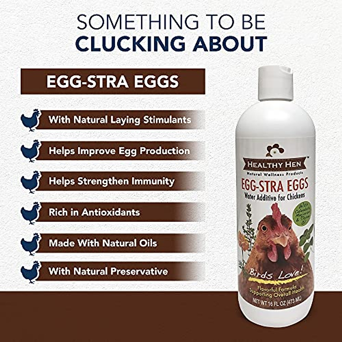 Healthy Hen Egg-Stra Eggs - Organic Chicken Water Additive with Aloe Vera, Calendula Oil, Thyme Oil, and More - 16 oz - Supports Egg Production and Immunity - All Natural - Made in the USA (1 pack)