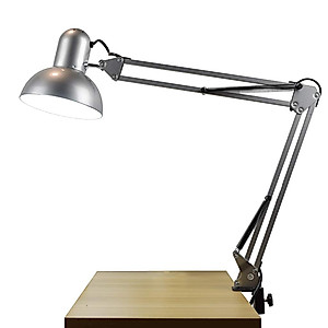 Table Lamp Clamp LED Desk Lamp Architect Metal Swing Arm Table Lights With Eye-Caring Bulbs Work Task Drafting Reading Home Office Desk Lamp (Color : Chrome)