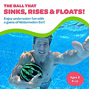 Watermelon Ball The Original Pool Toys for Kids Ages 8-12 - 9 Inch Pool Ball for Teens, Adults, Family - Pool Games, Pool Toys, Fun Swimming Pool Games, Water Football, Tag, Diving and Beach Ball Play
