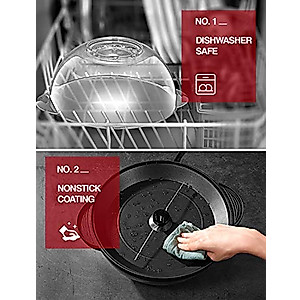 Popcorn Machine, 2 in 1 Popcorn Popper maker, 6 Quart/24 Cup, Nonstick Plate, 850W Electric Stirring with Quick-Heat Technology, Cool Touch Handles, Thicken Transparent Cover, Dishwasher Safe