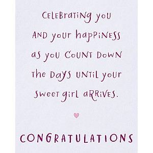 American Greetings Baby Shower Card for Girl (Count Down the Days)