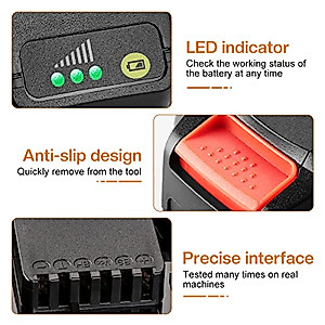 20V 2Pack Energup Battery Replacement for Worx 20V Lithium Battery PowerShare for WA3520 WA3525 WA3575 WG151s WG155s WG251s WG255s WG540s WG545s WG890 WG891 + a Worx 20V Battery Charger