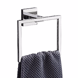 Hand Towel Bar, Bathroom Accessories Towel Holder, SUS304 Stainless Steel Hand Towel Rack Chrome Polish Finished, Bath Hardware Square Towel Rod, Wall Mounted.