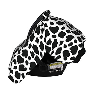 Black and White Cow Skin Baby Car Seat Canopy Cover Multi Use Nursing Cover for Newborn Car Seat Canopy Mom Nursing Breastfeeding Covers Newborn Shower Gift