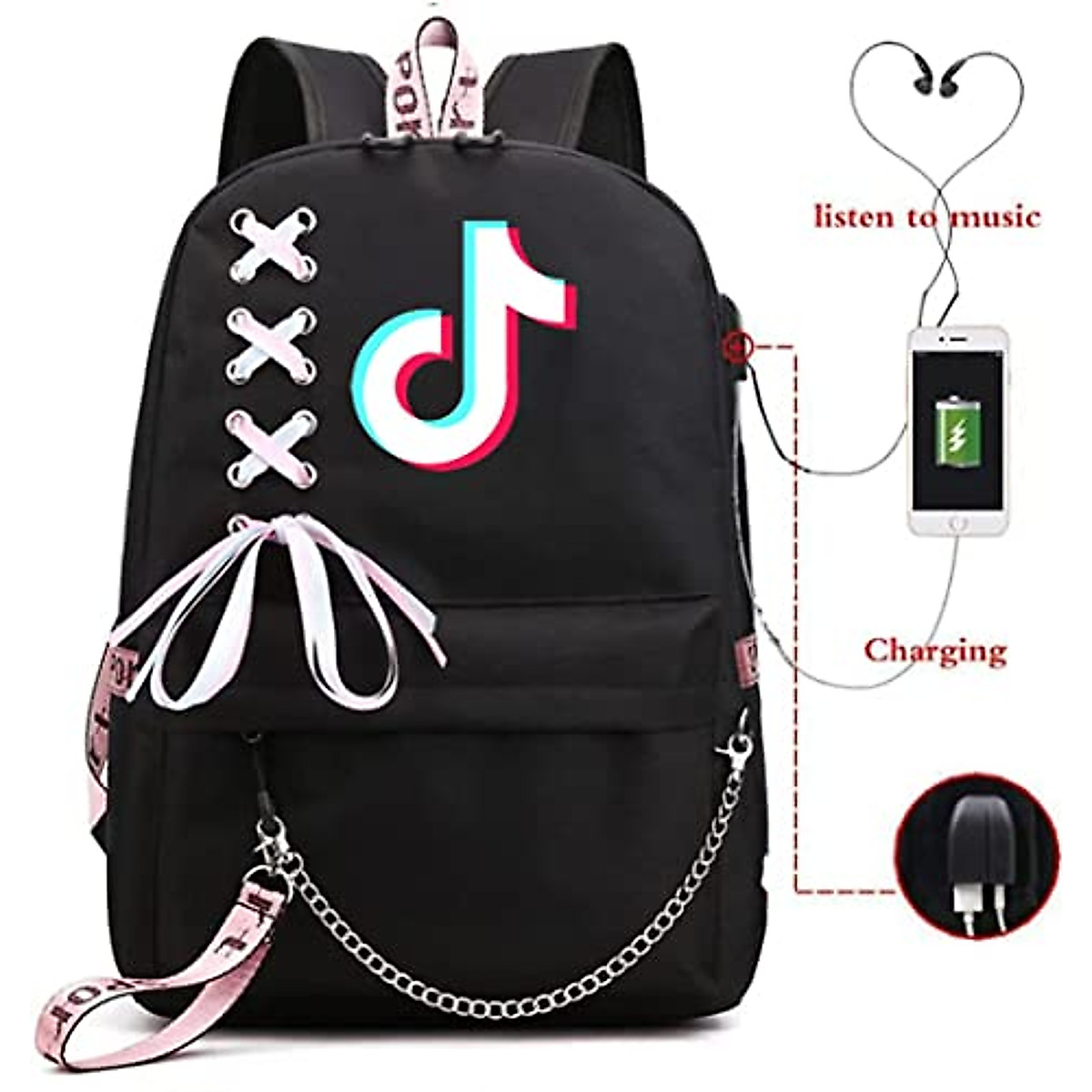 Backpack for Girls Middle Student Bookbag 15.6" School Bag Women Casual Daypack