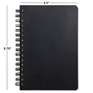 Current Black Password & PIN Keeper Book, 65 Pages, 4.5” x 5 ¾” Size Spiral Bound, Alphabetical Tabs, Plastic Cover Internet Organizer for Offline Website, Login, & Username Storage