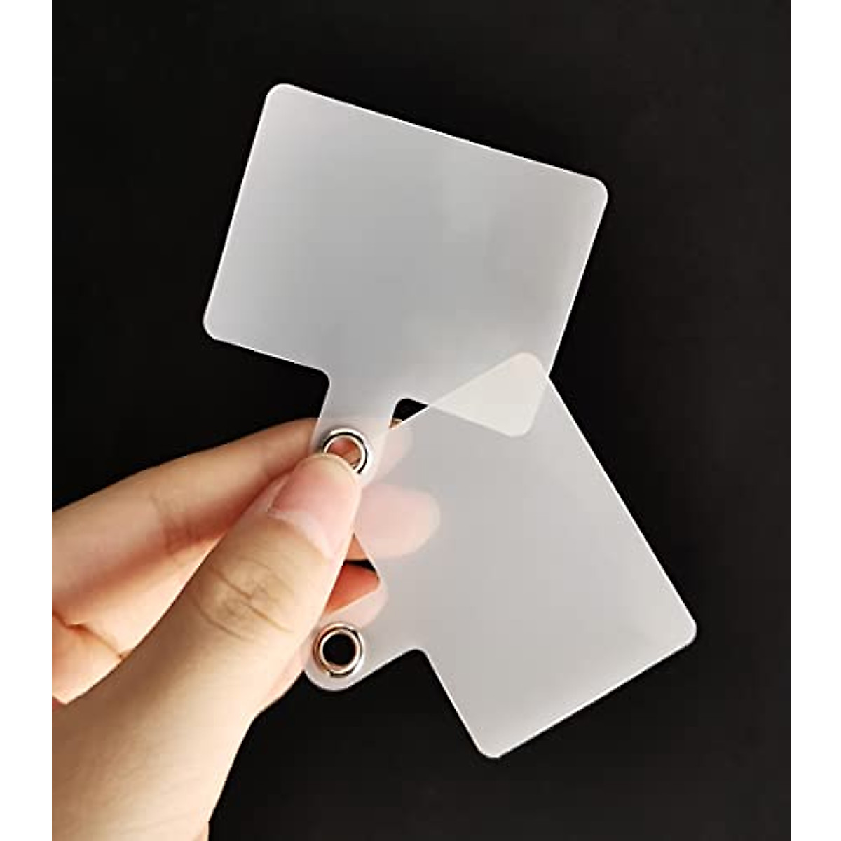 9PCS Universal Phone Tether Tab Without Adhesive, Plastic Phone Lanyard Patch for Phone Strap (White Black and Clear)