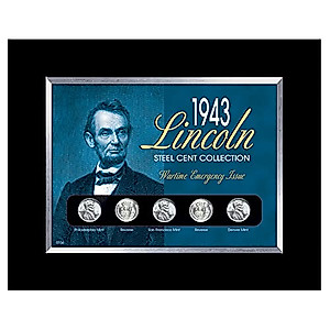 American Coin Treasures 1943 Lincoln Steel Penny Collection Wartime Emergency Issue in Small Frame