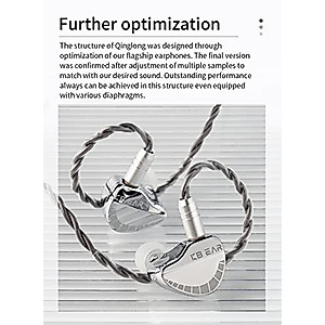 KBEAR Qinglong in Ear Wired Headphone,PU+PEEK Double-Layer Composite Diaphragm in Ear Monitor Stage IEM,Noise Cancellation HiFi Headset with Detachable Cable for Singer Musicial