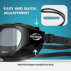 Robee Swimming Goggles, Adult Polarized Swim Goggles for Men Women Youth, Water Pool Glasses