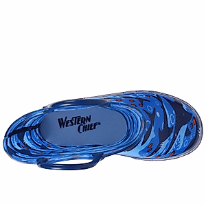 Western Chief Kids Light-Up Waterproof Rain Boot, Blue 8 M US Toddler