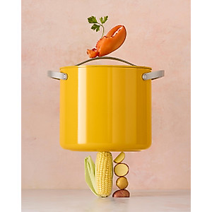 Caraway Stock Pot - 12 Qt Ceramic Coated Pot With Lid - Fee From Forever Chemicals - Large Pot for Bigger Batches - Navy