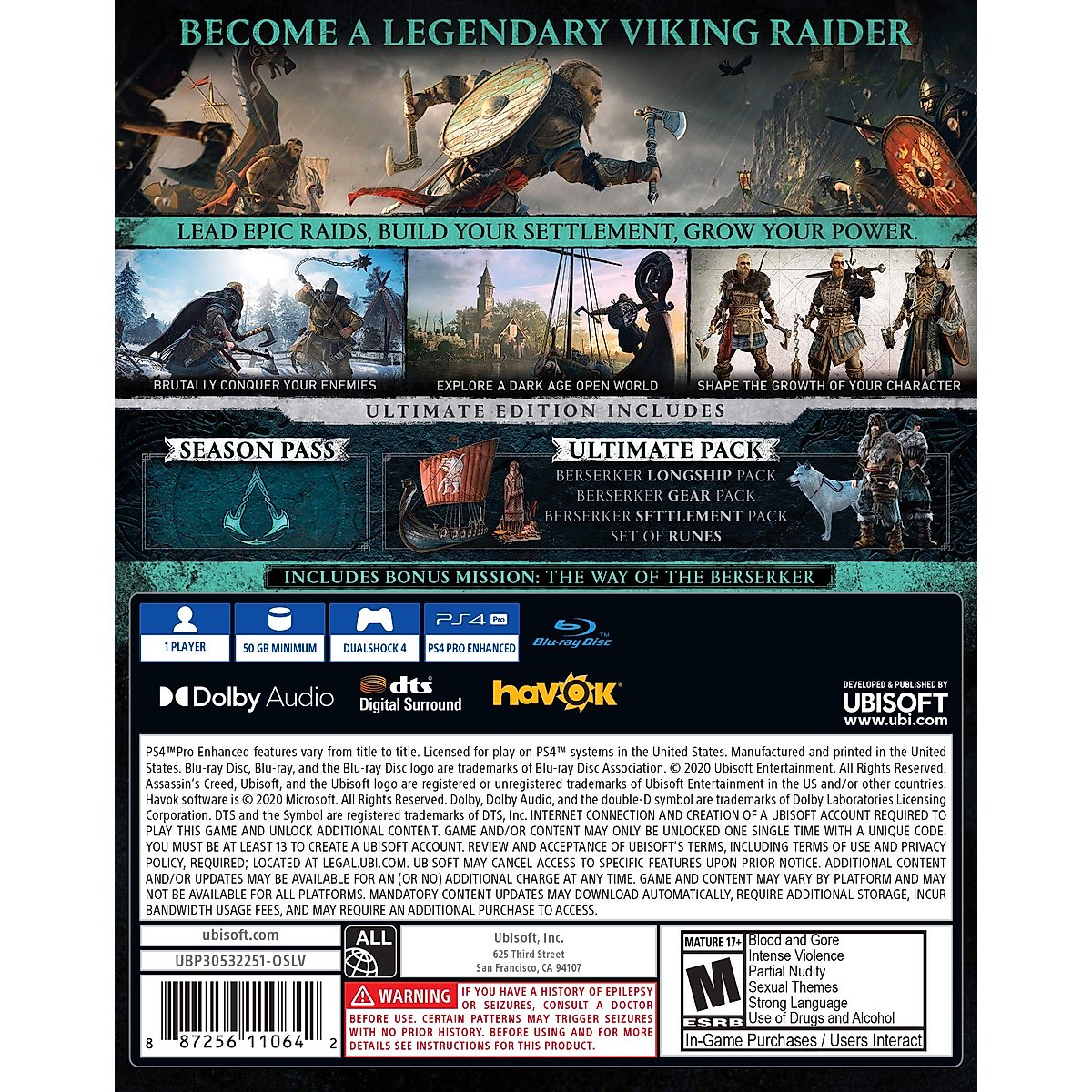 Assassin’s Creed Valhalla PlayStation 4 Standard Edition with Free Upgrade to the Digital PS5 Version
