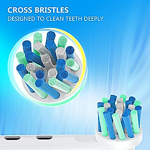 Replacement Toothbrush Heads Compatible with Braun Oral-B Electric Toothbrushes, 4pcs, Round Head Fits for CrossAction, Accessories for Vitality Plus