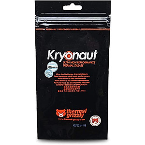 Thermal Grizzly Kryonaut The High Performance Thermal Paste for Cooling All Processors, Graphics Cards and Heat Sinks in Computers and Consoles (1 Gram)