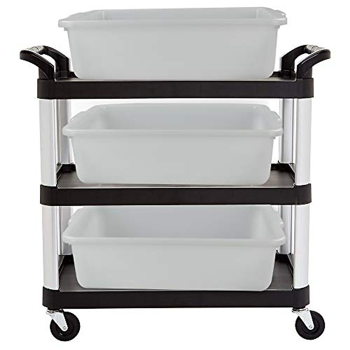 Kekow 4-Pack 22 L Commercial Bus Tubs/Bus Box, White Large Plastic Tote Box