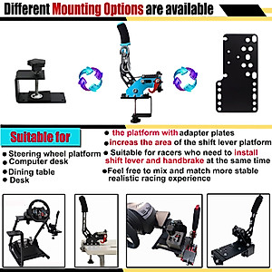 Obokidly Upgrade 2-IN-1 USB Handbrake Support G29 Compatible With PS4/PS5 + PC For Simracing Game Sim Rig With Clamp (Support G29 For PS5 With Clamp, Blue)