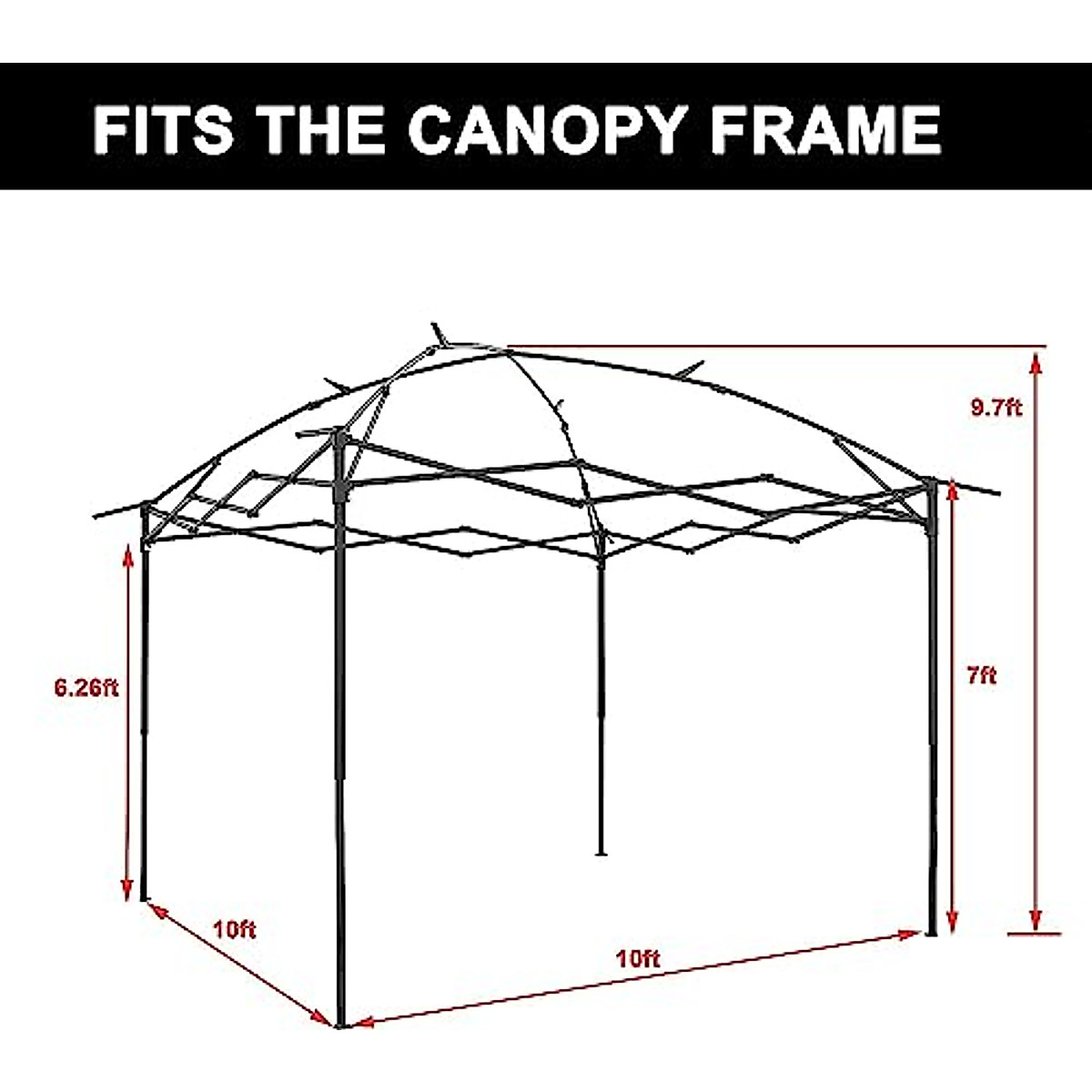 SCOCANOPY Top for 11'x11' and 12'x12' Pop Up Gazebo Canopy Frame,Canopy Frame and Netting Not Included, (Brown)