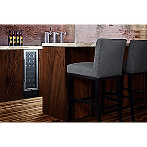 Summit Appliance SWC1224B Commercially Approved 12" Wide Built-in Undercounter Wine Cellar Designed for the Display and Refrigeration of Beverages with Digital Thermostat and LED Lighting