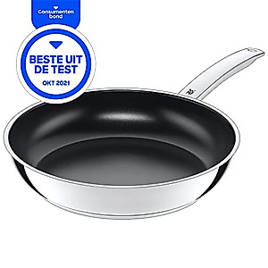 WMF Frying Pan Coated with Devil Pouring Rim Stainless Steel Handle, Silver, 28 cm