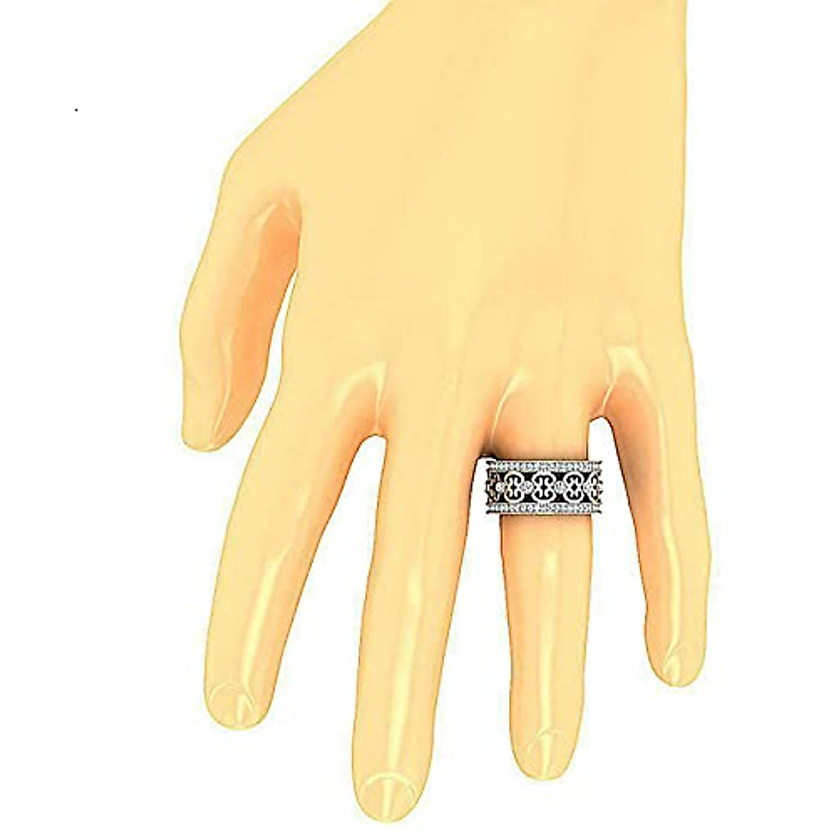 2 1/2 CT Round Shape White Cubic Zirconia Fashionable Eternity Wedding Engagement Anniversary Band Ring in 14K White Gold Plated 925 Sterling Silver (2.50 Cttw) Ring Size - 8.5