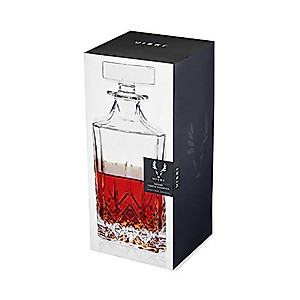 Viski Admiral 30 oz Liquor Decanter | Crystal Glass Liquor Dispenser for Whisky, Bourbon, Tequila, Brandy – Gift for Liquor Lovers