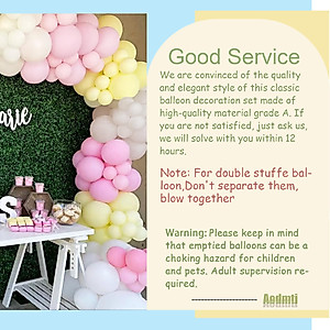 Pink and Yellow Balloon Arch, Pastel Light Pink Balloons Baby Pink Macaron Yellow Balloon Sand white Balloon Arch Kit for Birthday Baby Shower Bee Bear Theme Party Decoration