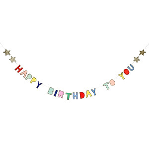 Meri Meri Happy Birthday to You Party Banner (Pack of 1), 14' Happy Birthday Banner