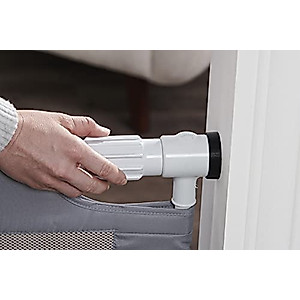 Regalo 50" Extra Wide Gray Expandable Mesh Gate, Pressure Mounted, Includes Rubber Bumpers to Protect Walls