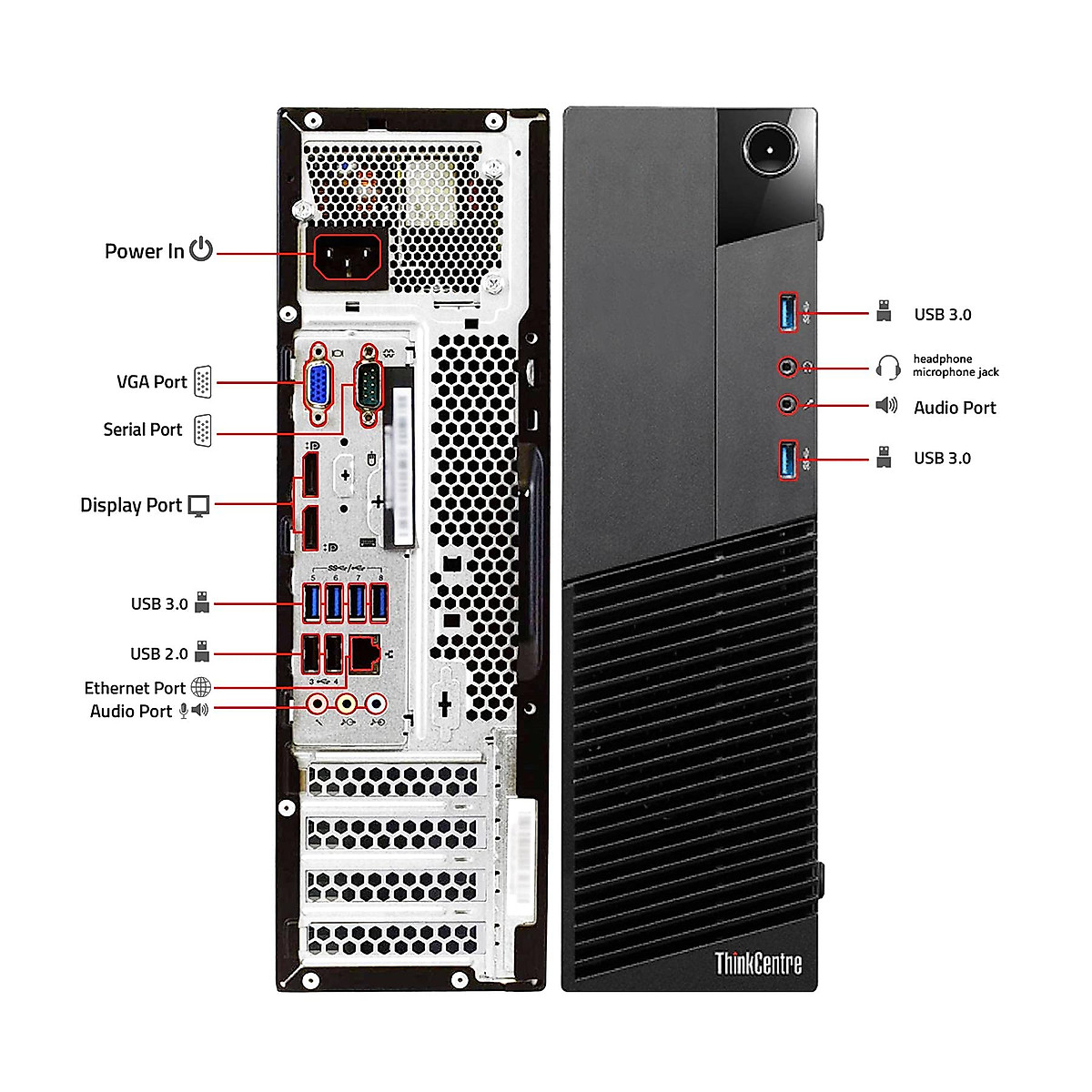 Lenovo Gaming PC M93p Desktop Computer SFF - Quad Core Intel i5 4th Gen - 4570 Upto 3.6 GHz, 8GB DDR3, 256GB SSD - GeForce GT 1030 Keyboard, Mouse, WiFi, Windows 10 Professional (64-bit)(Renewed)