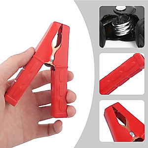 2PCS Car Alligator Clips Electrical Battery Clamps,Pure Copper Heavy Duty Jumper Cables Clamp with Rubber Insulating Handle,Universal Battery Clips for 12-36V Car Truck SUV RV