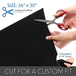 LotFancy Under Sink Mat for Kitchen, 36" x 30", with Absorbent Fabric and Anti-slip Waterproof Backing, Washable Under Cabinet Liner, Reusable Shelf Protector, Black