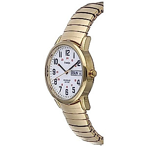 Timex Men's T20471 Easy Reader 35mm Gold-Tone Stainless Steel Expansion Band Watch